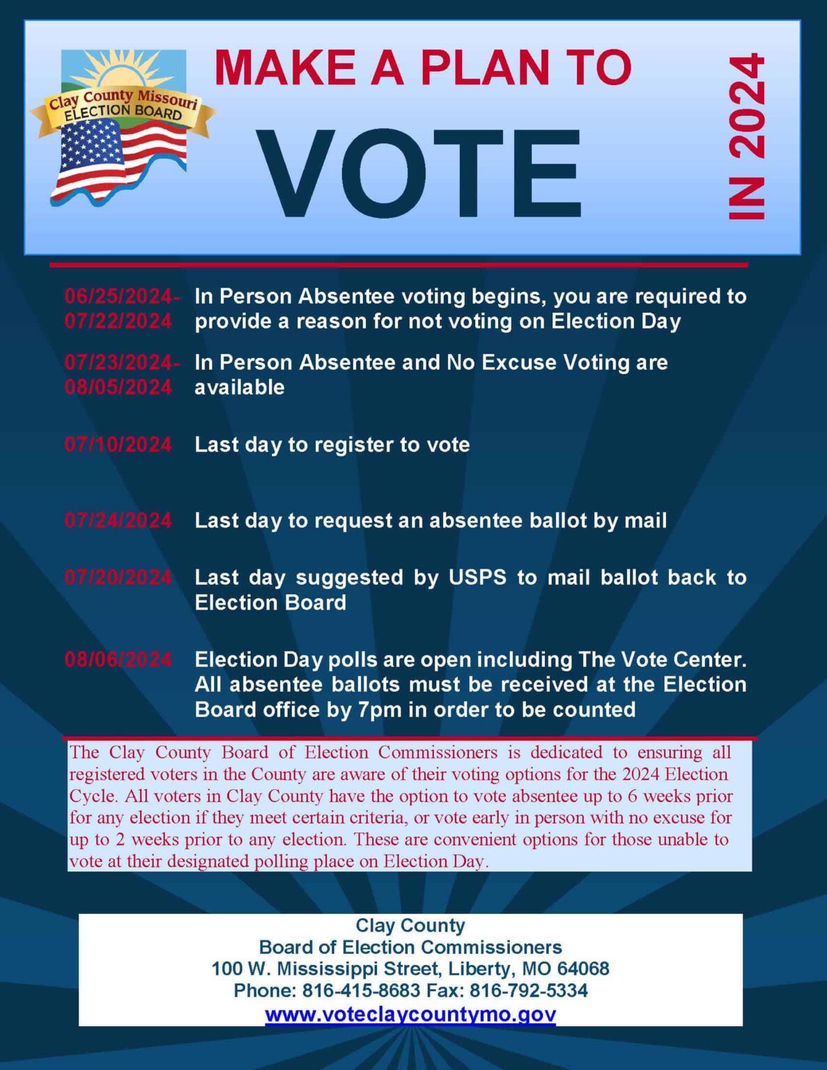 Excelsior Springs August Primary Election Ballot Information